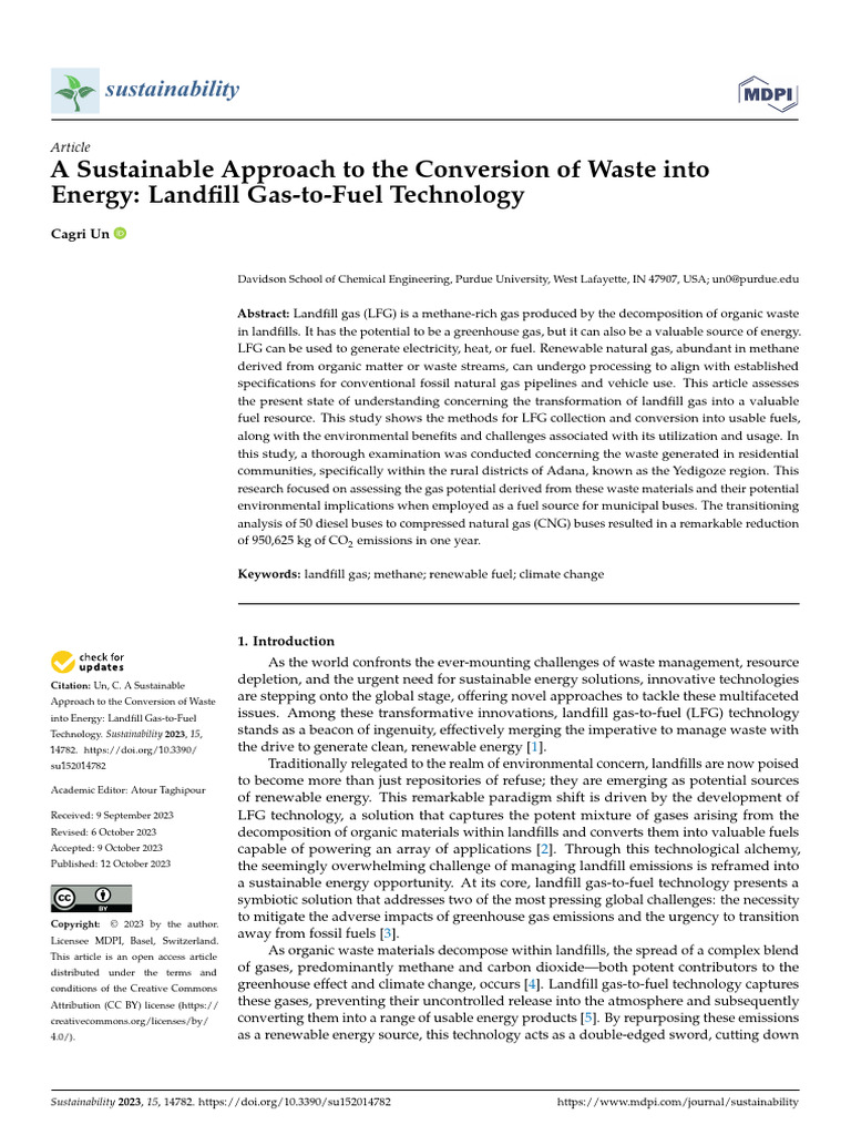 Un - A Sustainable Approach To The Conversion of Waste Into | PDF ...