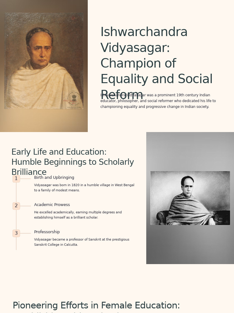 Ishwarchandra Vidyasagar: Social Reformer | PDF | Woman