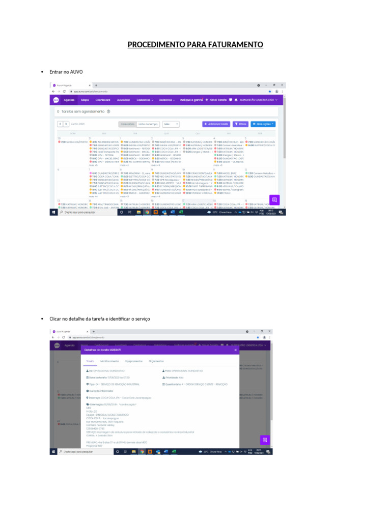 PROCEDIMENTO PARA FATURAMENTO | PDF