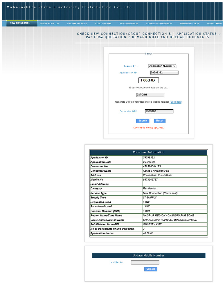 Check New Connection Application Status | PDF | Government Finances | Taxes