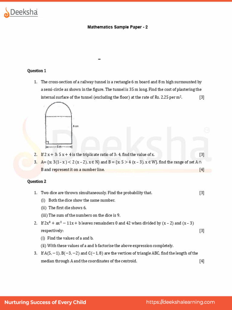 ICSE-Class-10-Maths-Sample-Paper-2-2020 | PDF | Circle | Angle