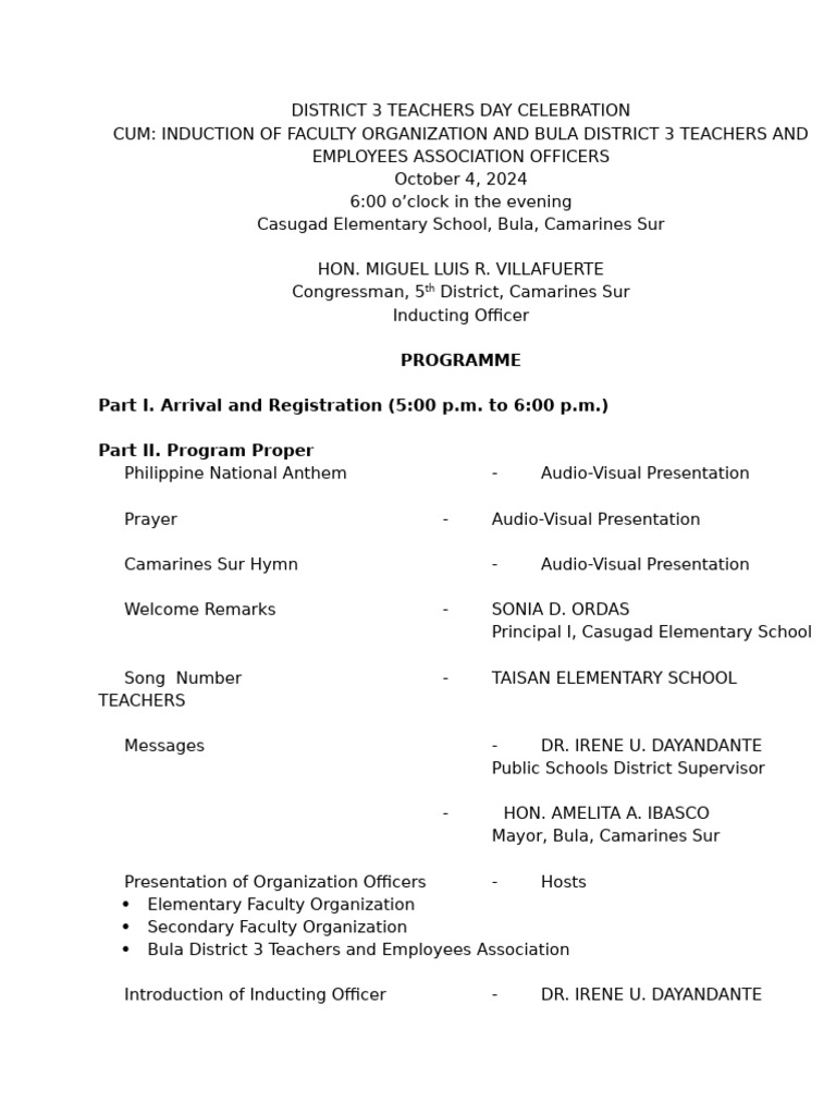 District 3 Teachers' Day Event | PDF