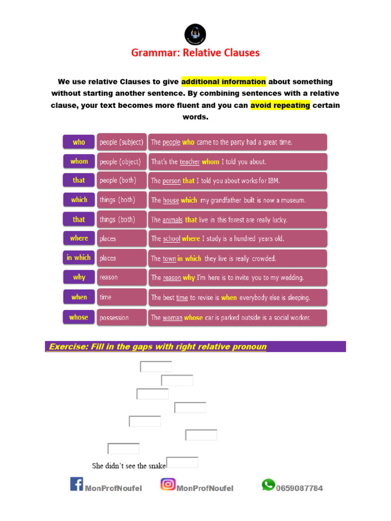 relative clauses | PDF