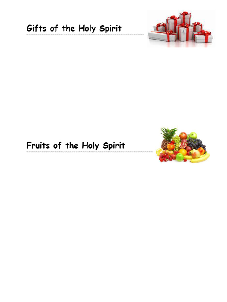 Understanding Holy Spirit Gifts & Fruits | PDF | Fruit Of The Holy ...