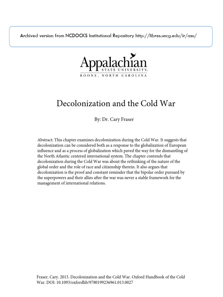 Decolonization in the Cold War Context | PDF | Decolonization | Cold War