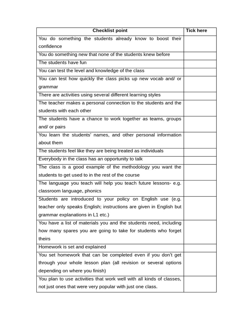 Checklist Point | PDF