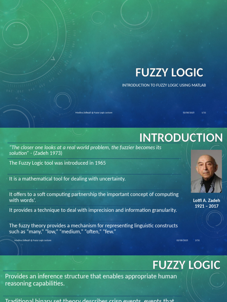 Introduction to Fuzzy Logic in MATLAB | PDF | Fuzzy Logic ...