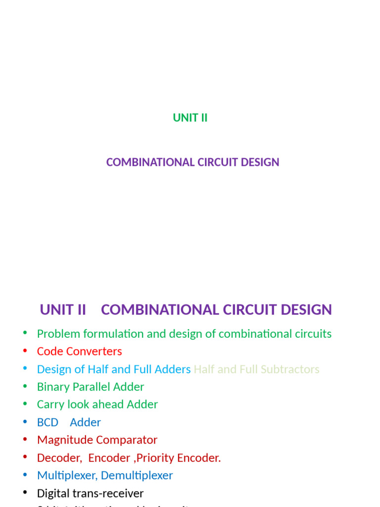 0 UNIT 2 PPT File 04092024 | PDF | Arithmetic | Digital Electronics
