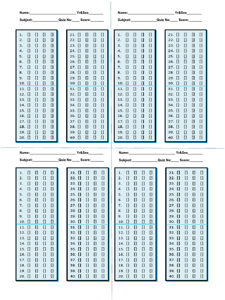 Answer-Sheet-Quiz-1 | PDF