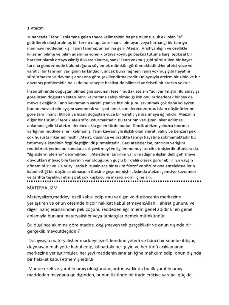Çağdaş Inanç Problemleri Özetimiz | PDF