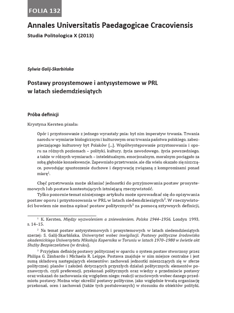 Postawy Antysystemowe | PDF