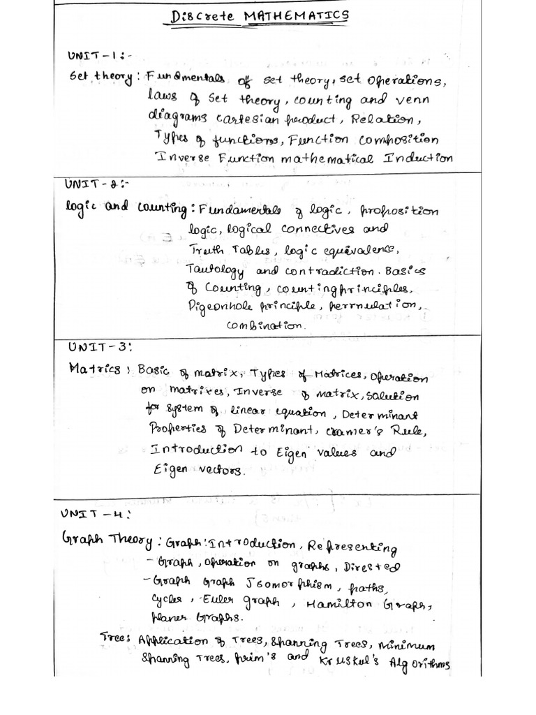 Discrete Mathematics Notes for BCA 1st Sem | PDF