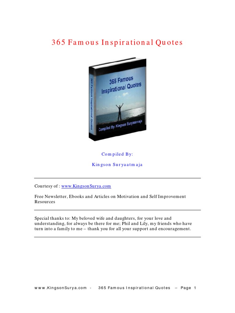 365 Inspirational Quotes for Daily Motivation | PDF