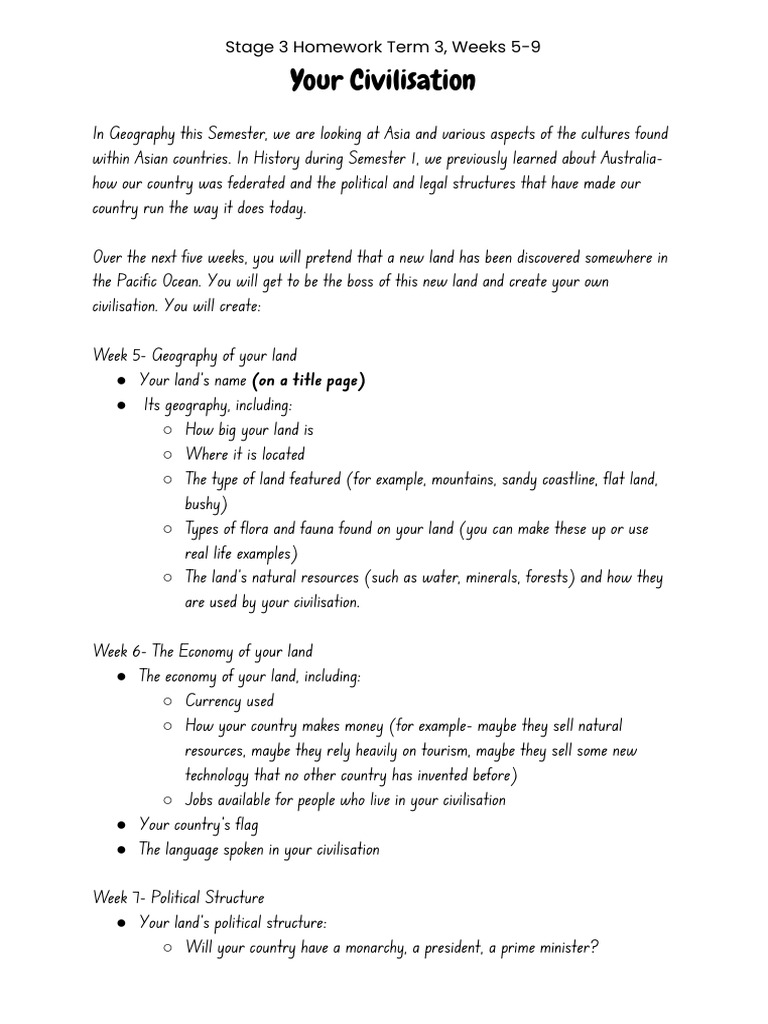 Stage 3 Homework Term 3, Weeks 5-9 | PDF | Bibliography | Human ...