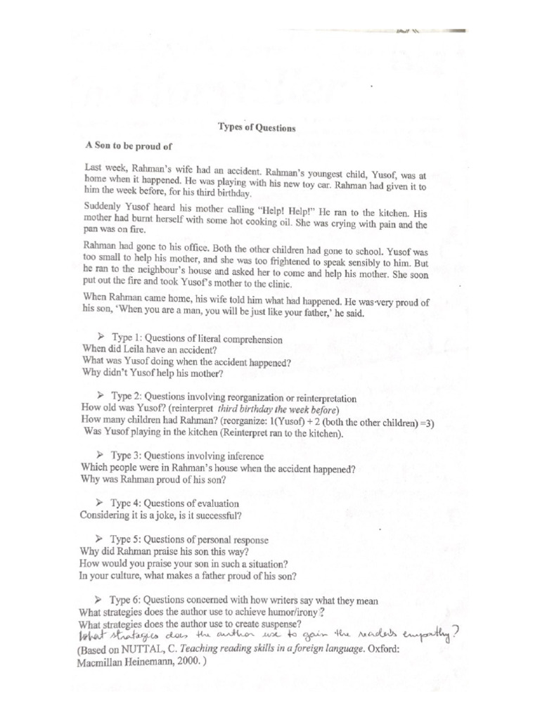 Text 6_Types of Questions_Extra | PDF