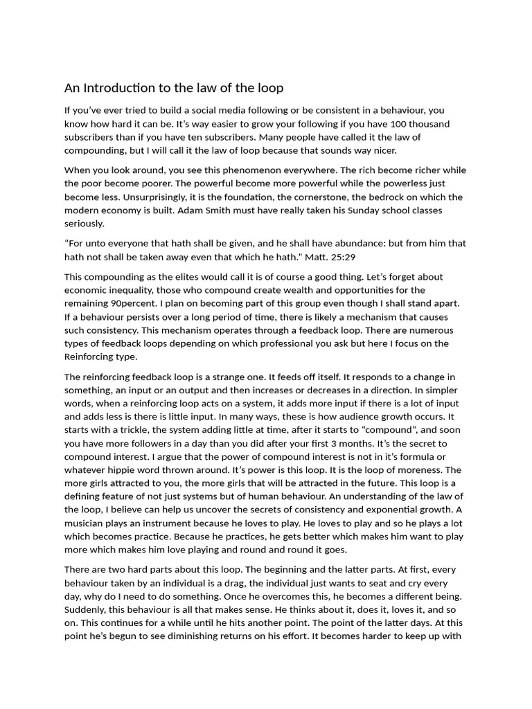 An Introduction To The Law of The Loop | PDF | Positive Feedback ...