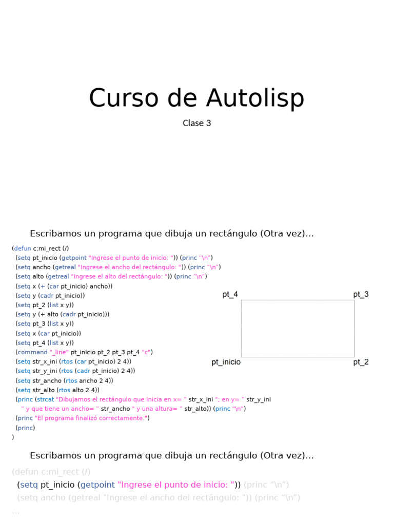 Curso de Autolisp - Clase03 | PDF | Computación en tiempo real | Informática