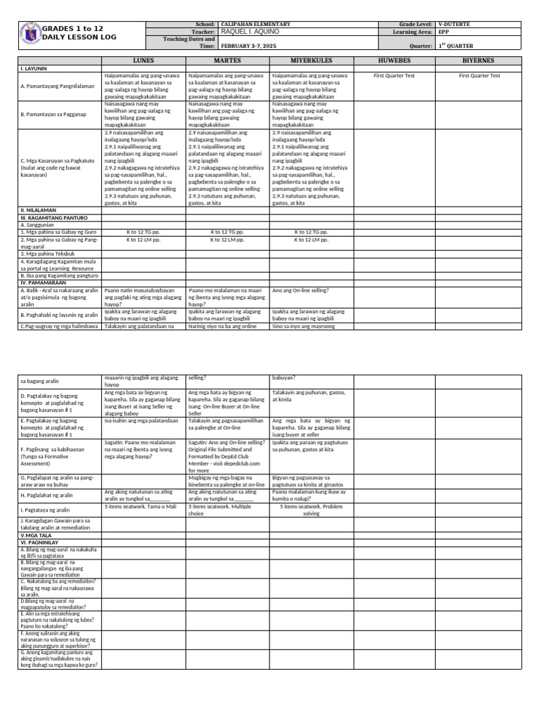 DLL_EPP 5_Q1_W10 | PDF