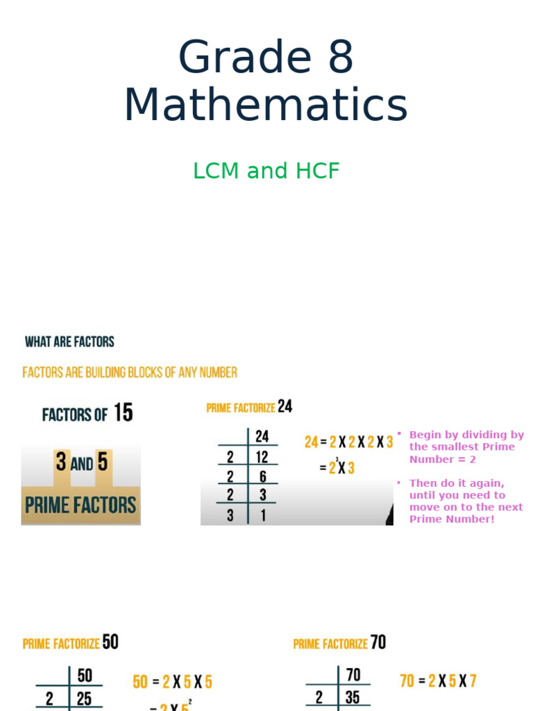 Grade 8 LCM AND HCF | PDF