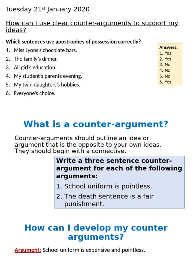 Crafting Effective Counter-Arguments | PDF | Punishments | Capital ...