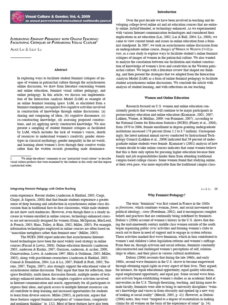 Integrating Feminist Pedagogy With Online Teaching | PDF | Feminism ...