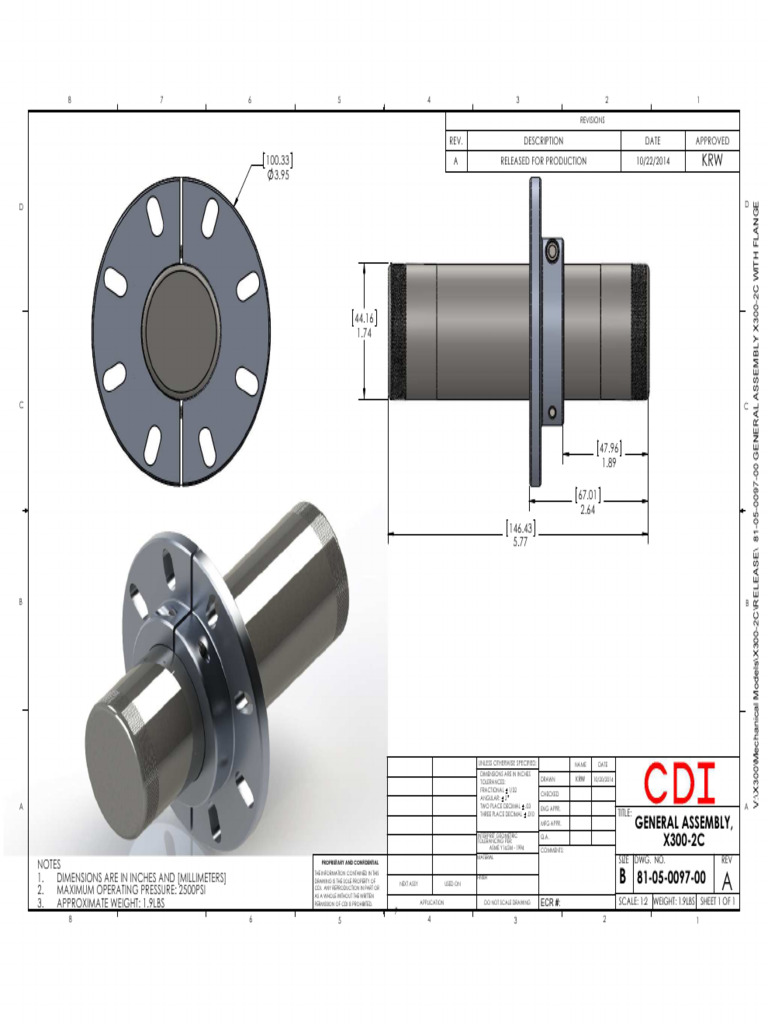 81 05 0097 00 General Assembly X300 2C With Flange | PDF