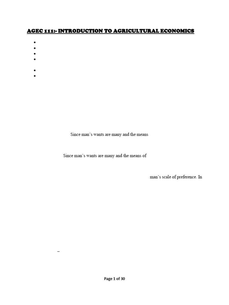 Agec 111 - Introduction To Agricultural Economics | PDF | Elasticity ...