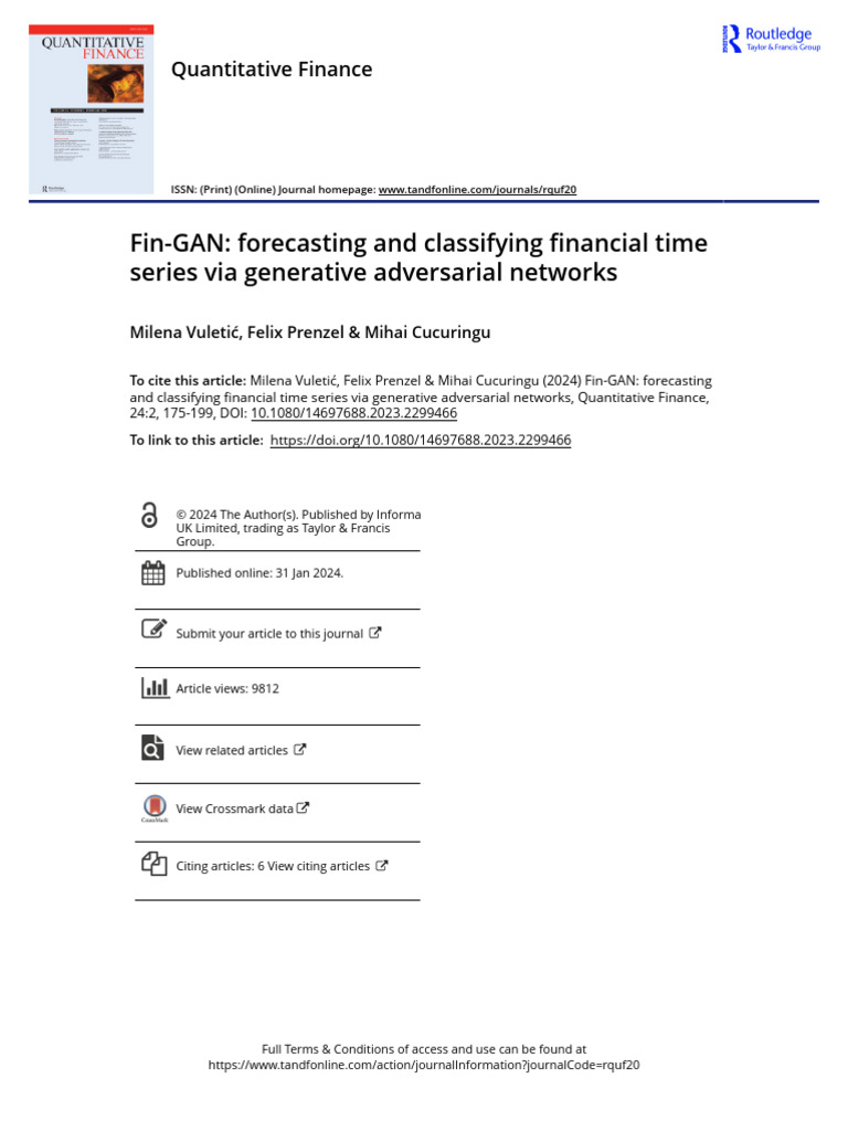 Fin-GAN Forecasting and Classifying Financial Time Series Via ...