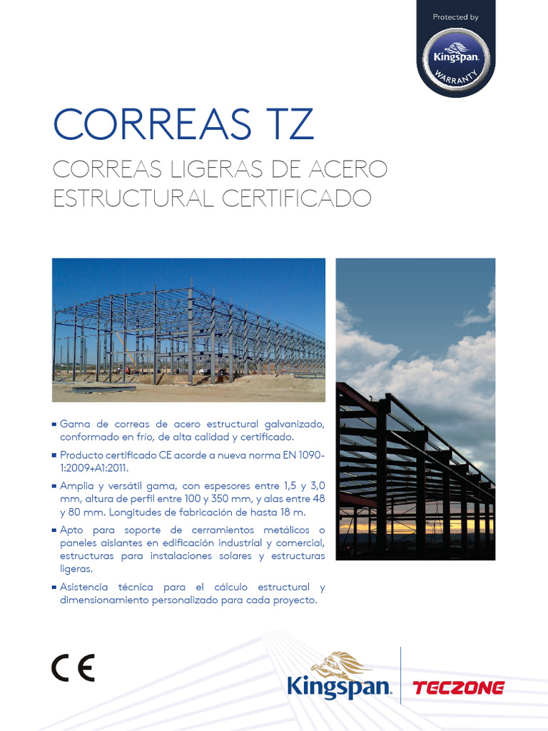 Teczone Correas Metalicas Data Sheet Es | PDF | Acero estructural ...