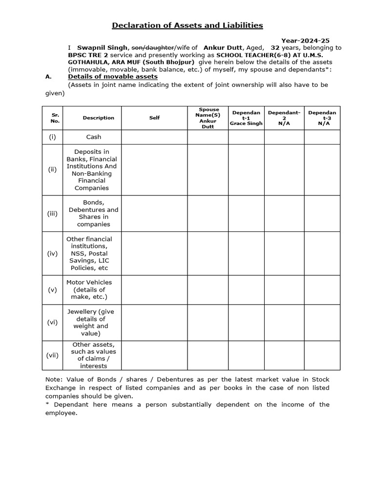 Property-Return-Form-2024 SWAPNIL SINGH | PDF | Private Sector | Financial Services