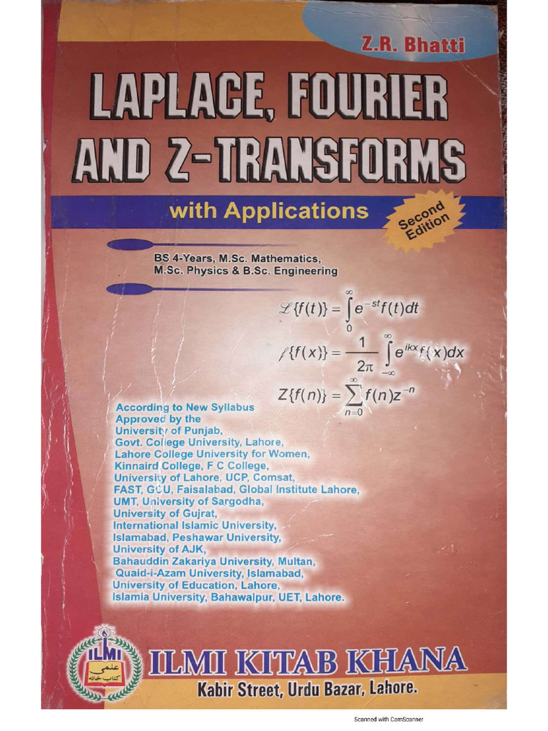 Laplace Transform, Fourier and Z Transform by Z R Bhatti | PDF