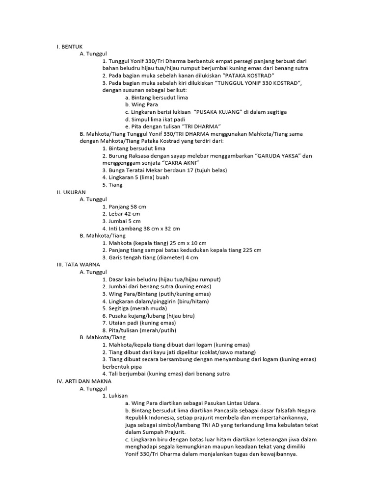 ARTI LAMBANG YONIF 330 TD | PDF