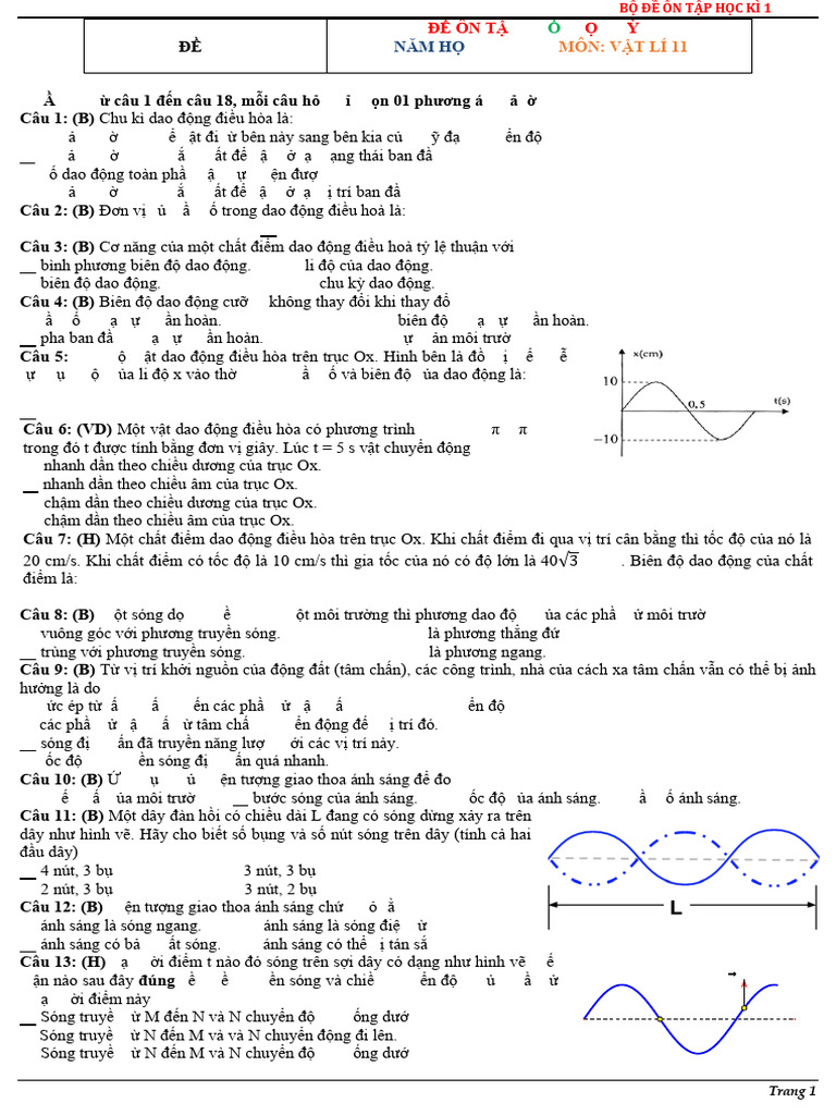 VL11 - HK1 - 007 Dap An | PDF