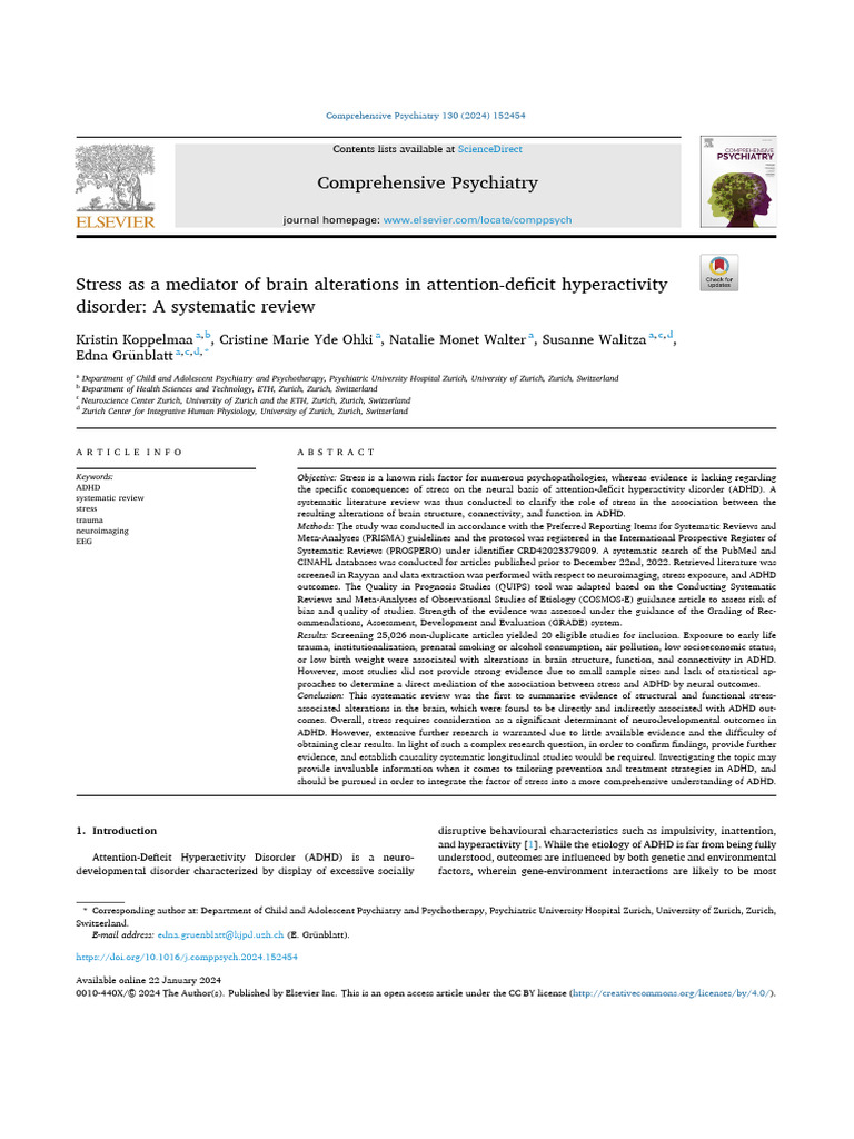 Estresse e TDAH - Artigo | PDF | Attention Deficit Hyperactivity ...