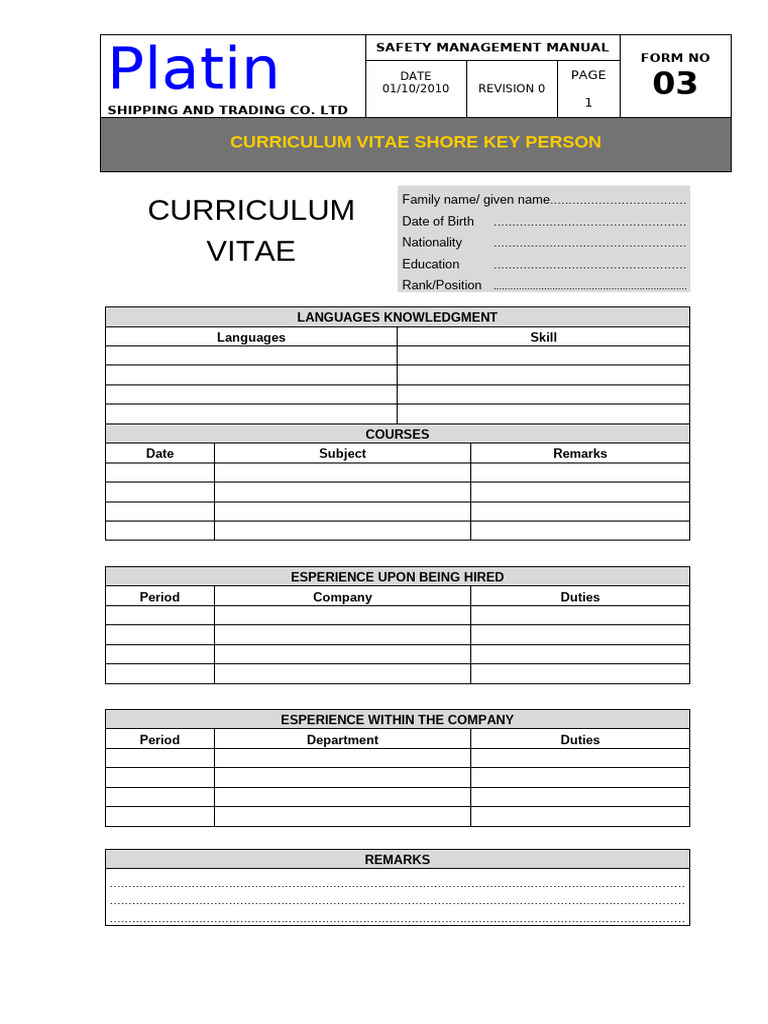3 - Curriculum Vitae shore key persons | PDF | Pedagogy | Education Theory