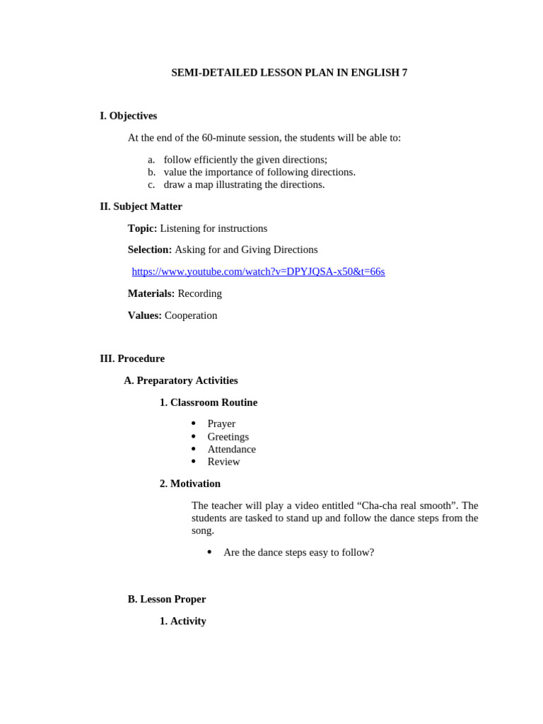 Lesson Plan (For Instructions) | PDF | Lesson Plan | Creativity
