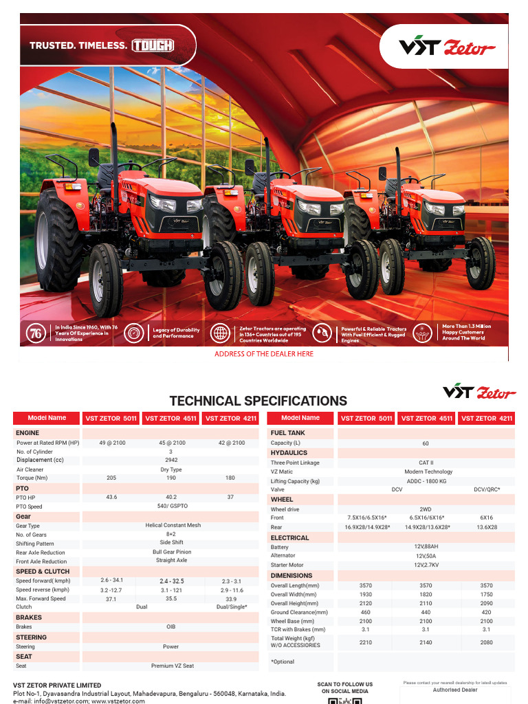 Zetor 50114511 4211 New Leaflet | PDF | Gear | Steering