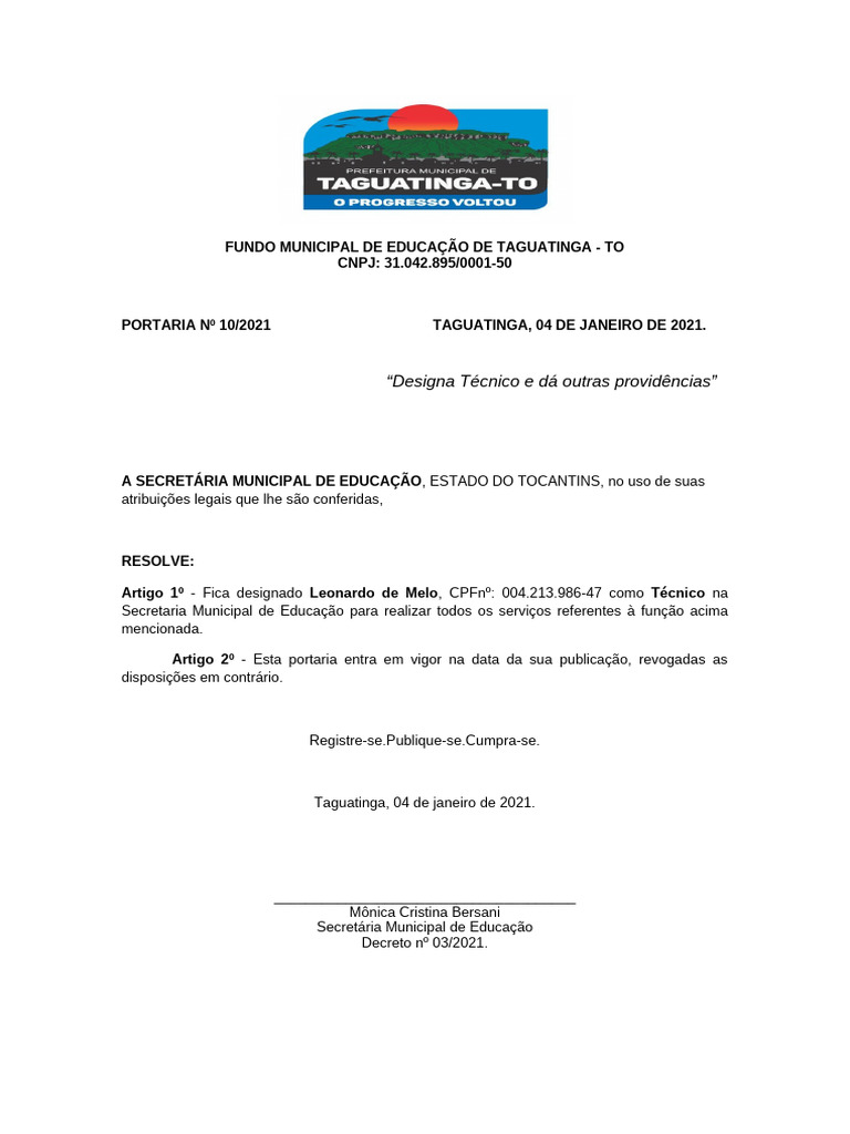 Modelo de Portaria | PDF