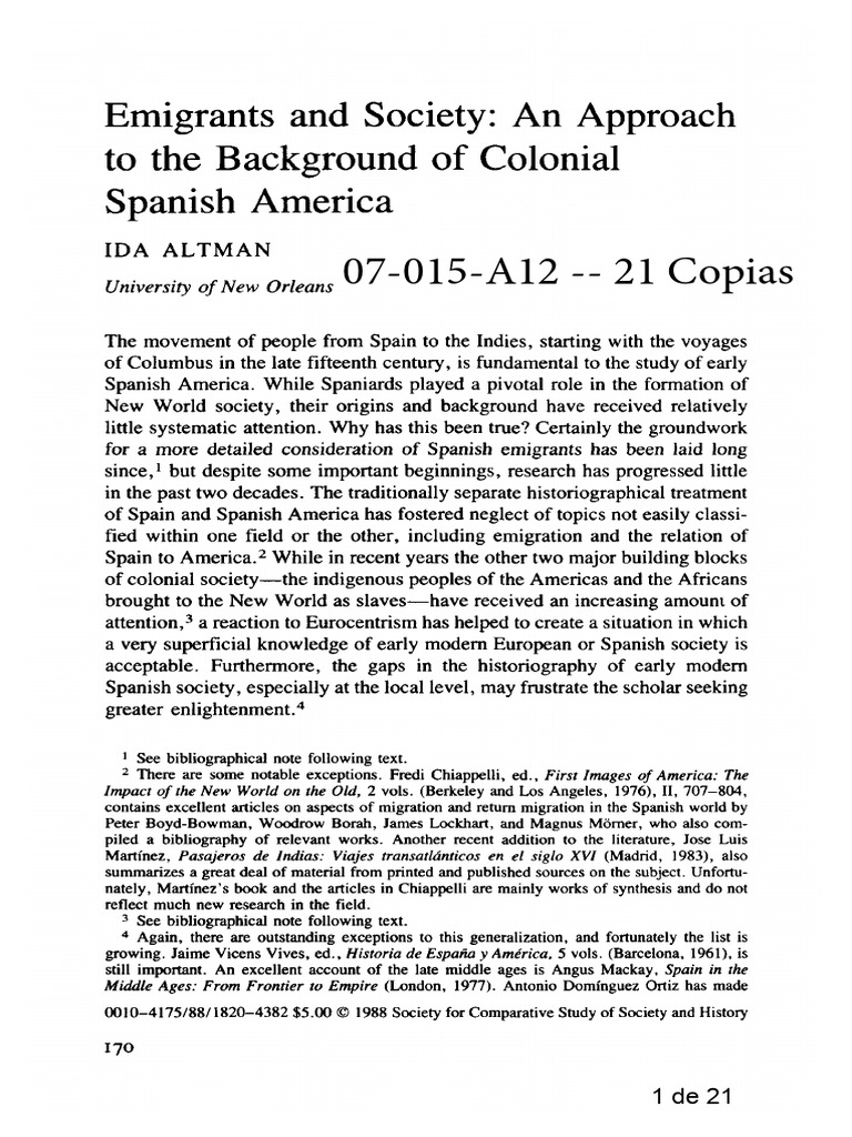 Spanish Emigration to Colonial America | PDF | Nobility | Spanish ...
