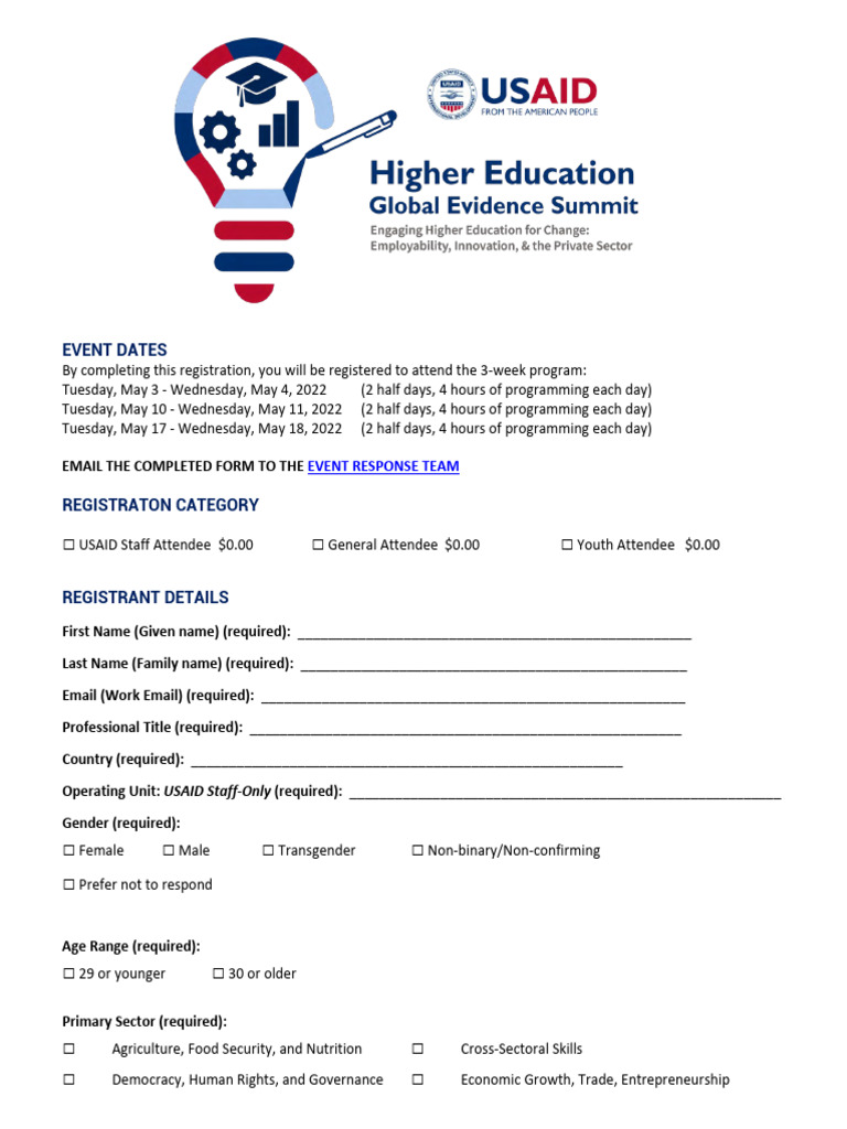 2022-USAID-HEES-Registration Form | PDF | Gender | Gender Studies