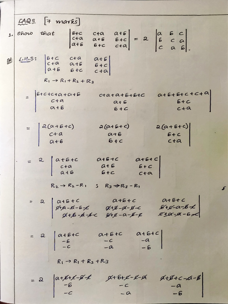 Matrices LAQs Till 11th Q | PDF
