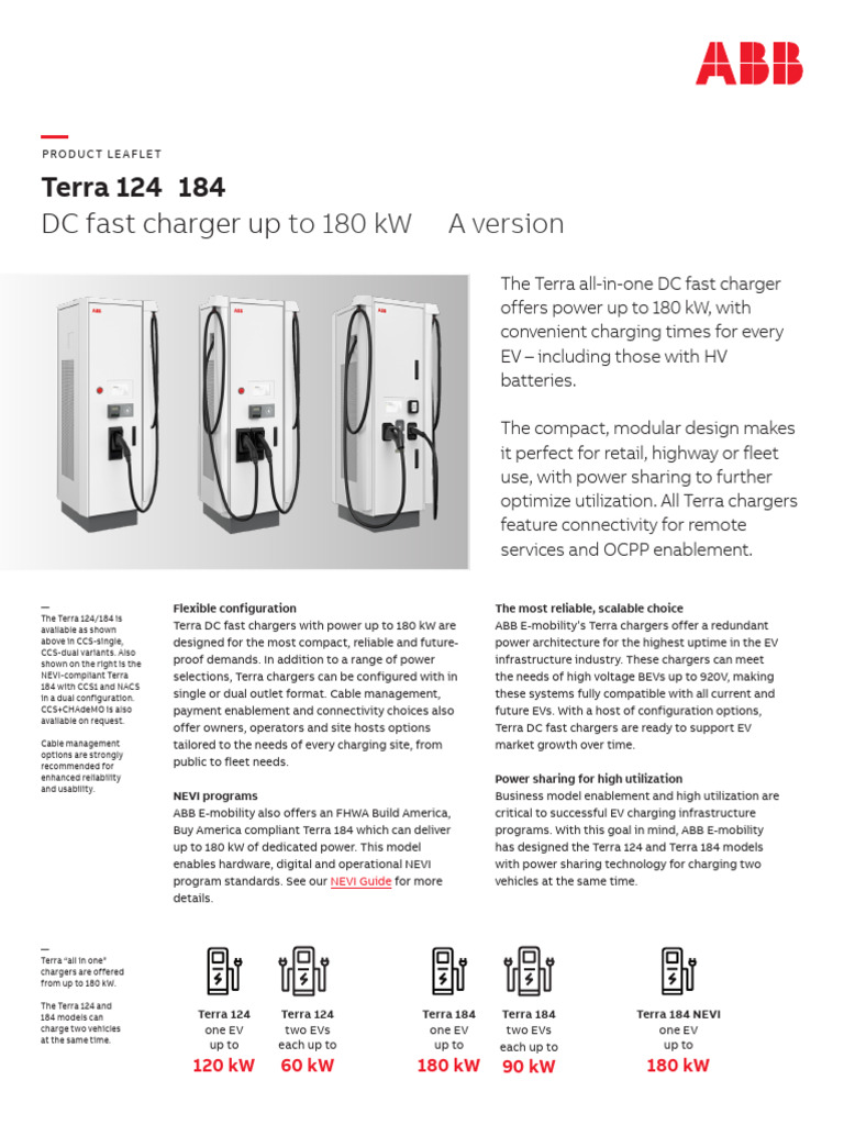 Terra 124 184 NA Data-Sheet-J | PDF | Battery Charger | Electricity