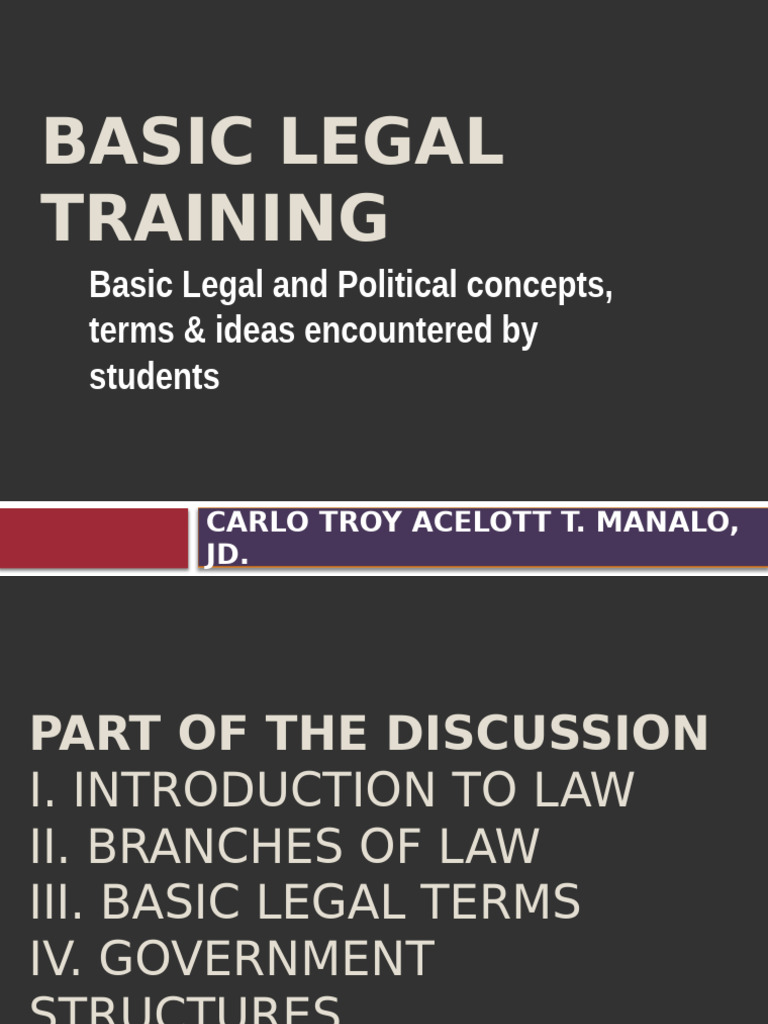 BASIC LEGAL TRAINING | PDF | Decree | Constitution