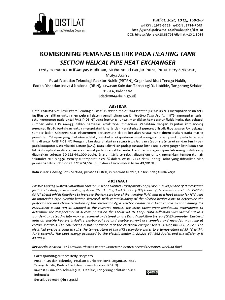 File Komisioning+Pemanas+Listrik Dedy+BRIN | PDF
