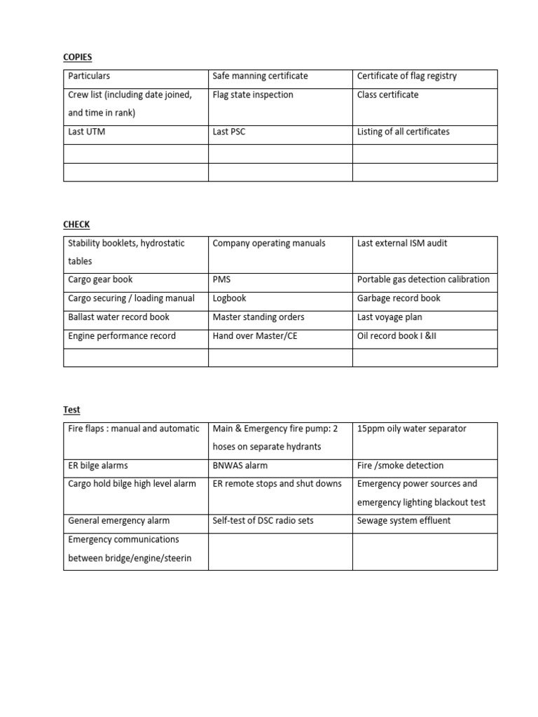 Maritime Safety and Compliance Checklist | PDF