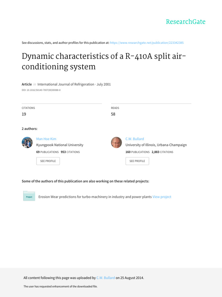 Dynamic Characteristics of A R-410A Split Air-Cond | PDF | Heat ...