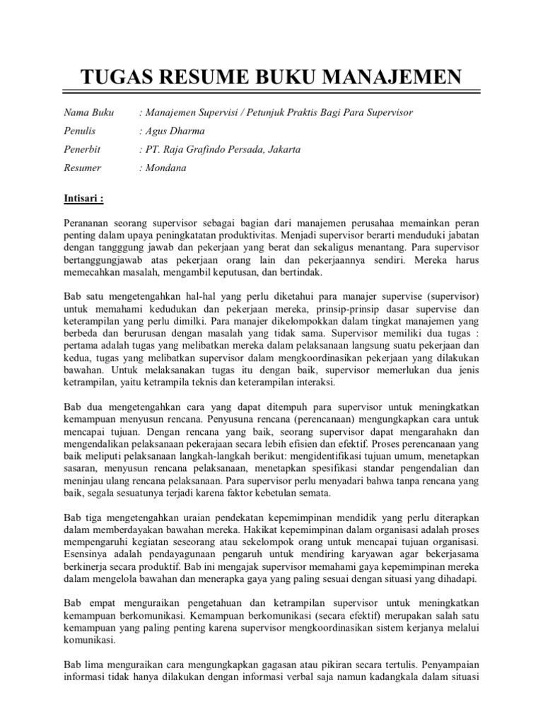 Tugas Resume Buku | PDF