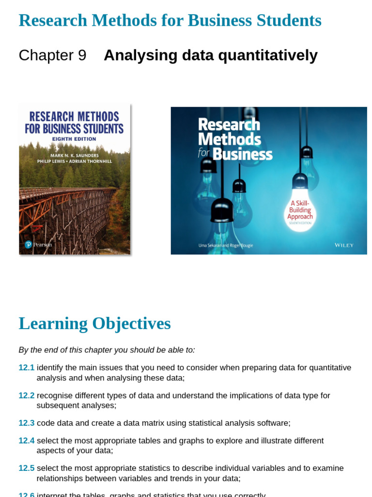 Res Meth Ch09 Analysing Data Quantitatively | PDF | Regression Analysis | Errors And Residuals