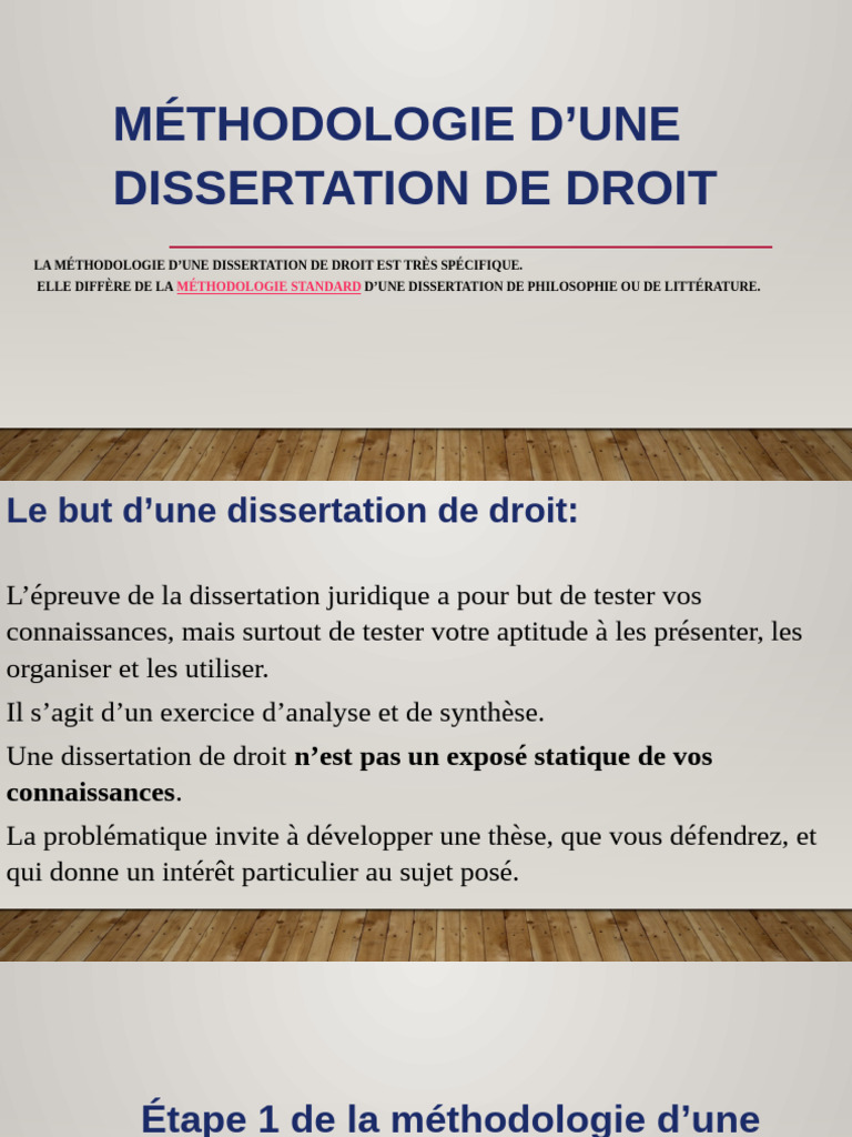 Méthodologie d’une dissertation de droit | PDF