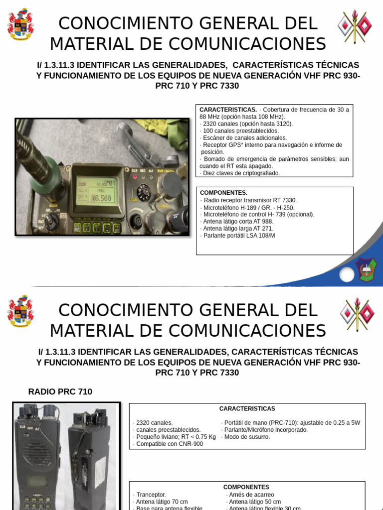 Características de Radios VHF PRC 930-710-7330 | PDF | Electrónica ...
